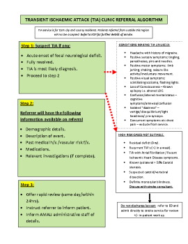 Ambulatory TIA Clinic at CUH - Cork University Hospital